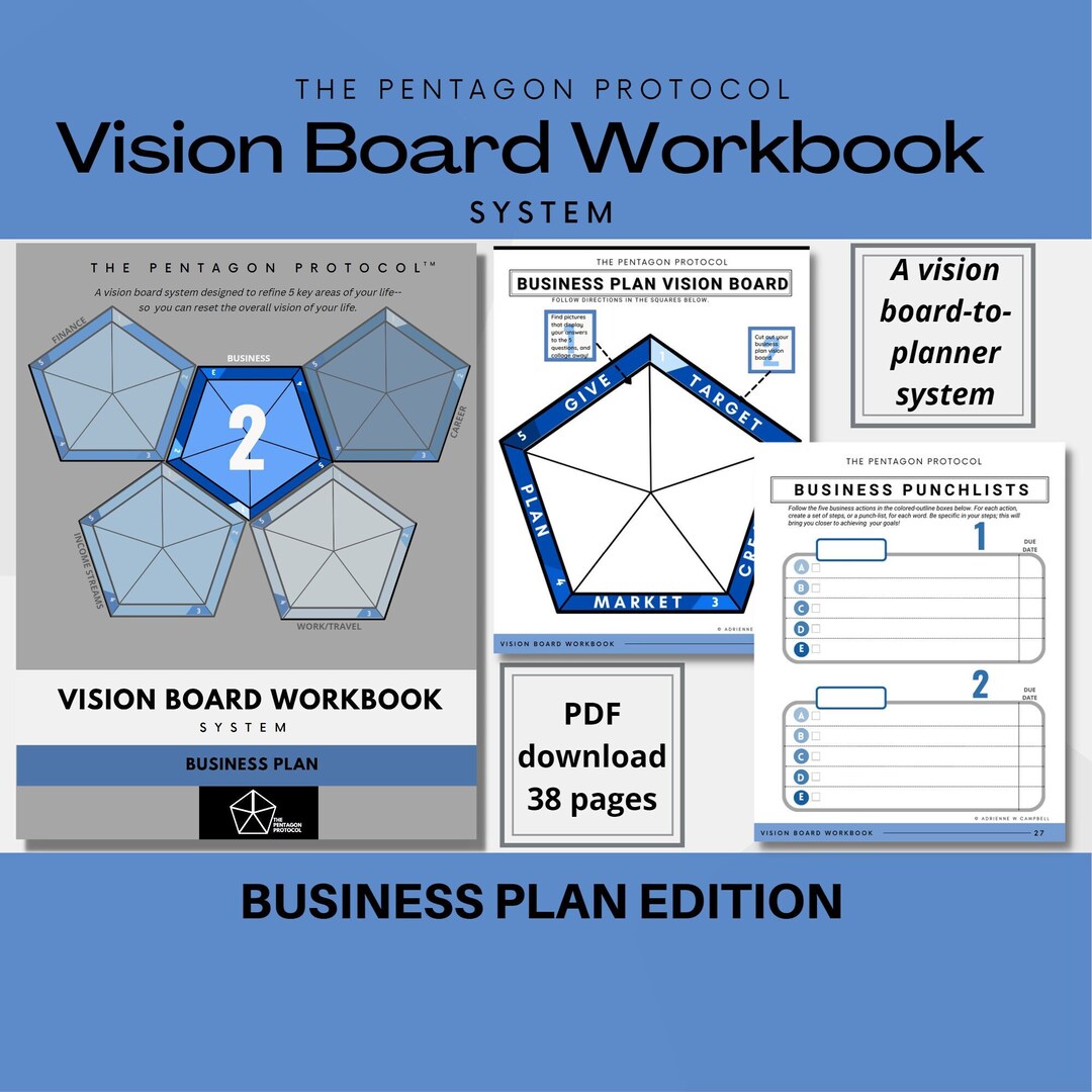 BUSINESS Plan VISION BOARD Workbook | Business Vision Board Kit - Etsy