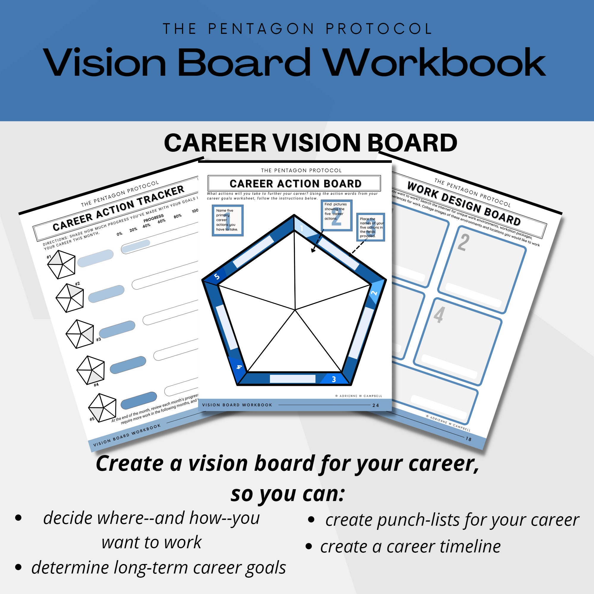 Updated 2023 CAREER VISION BOARD Workbook Career Vision Board Kit ...