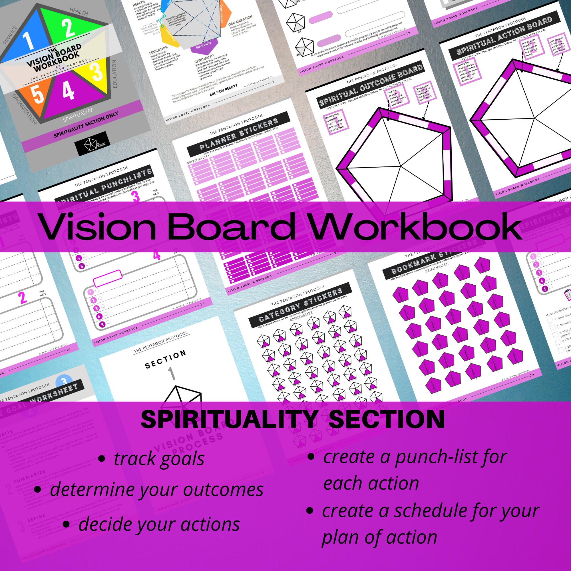 SPIRITUALITY VISION BOARD Workbook System -printable | Spiritual Vision ...