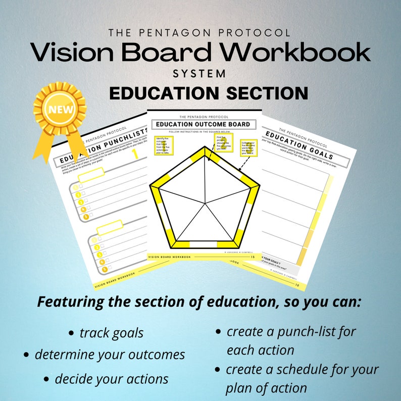 EDUCATION VISION BOARD Workbook – Printable | Education Goals and ...
