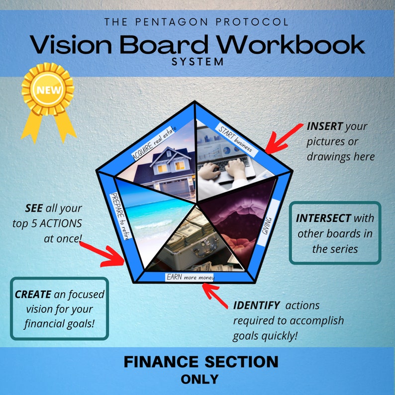 FINANCE VISION BOARD Workbook - Printable | Finance Vision Board and ...