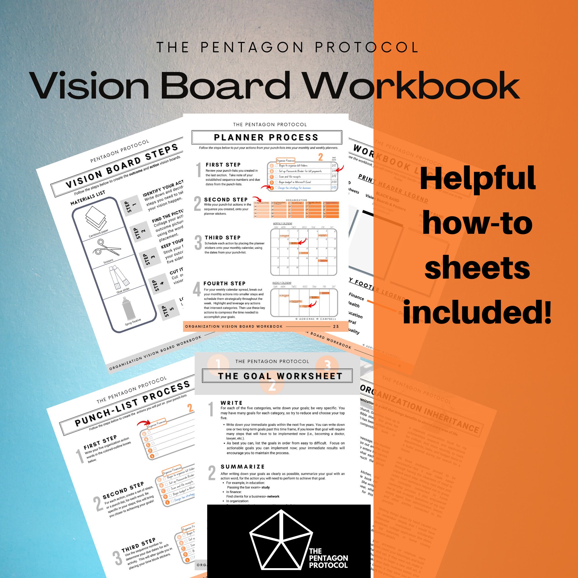 ORGANIZATION VISION BOARD Workbook Digital Download Printable ...