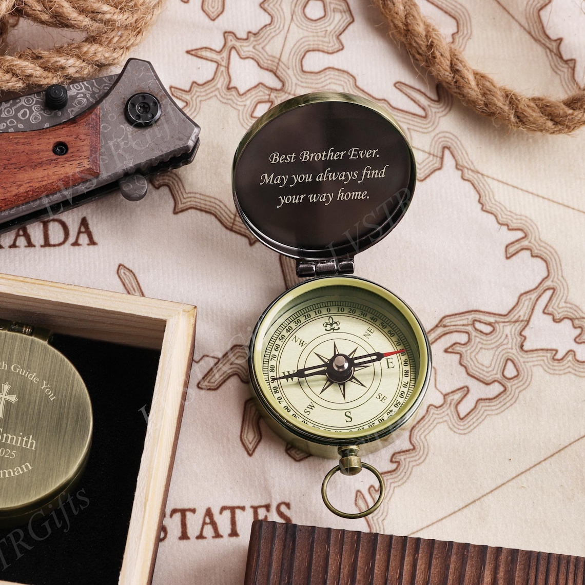 Engraved Brass Compass: Personalized Groomsmen Gift - Etsy