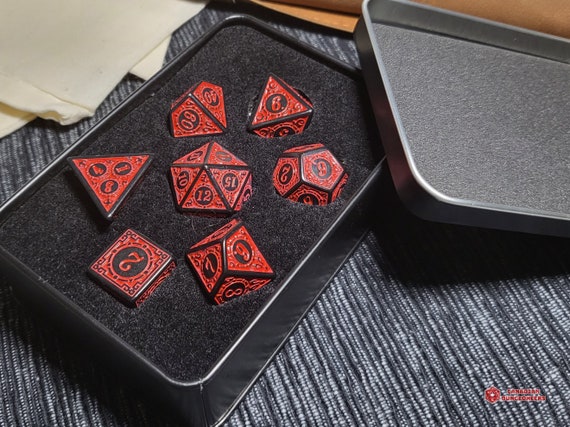 Runic Red Dice Set Dungeons and Dragons DND Dice Set D&D - Etsy