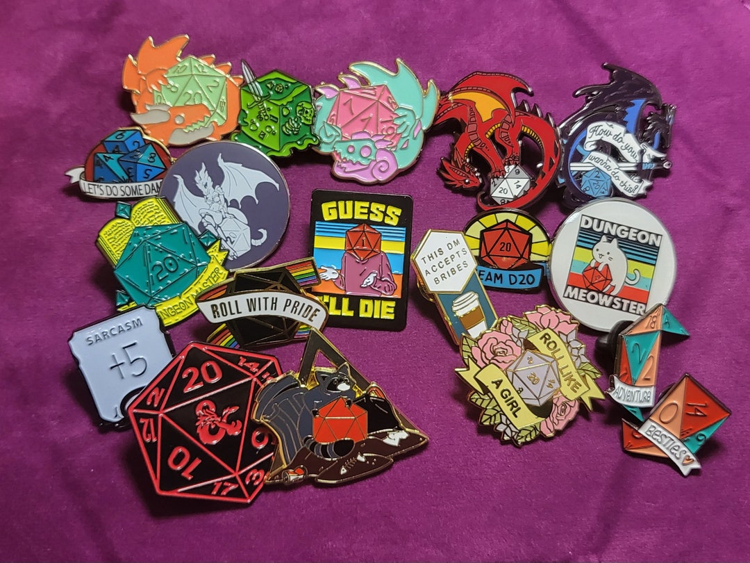 Dnd Enamel Pins 18 Different Styles Dungeons and Dragons Tabletop ...