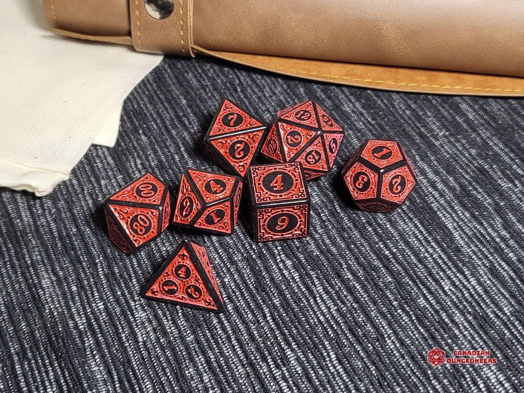 Runic Red Dice Set | Dungeons and Dragons | DND Dice Set | D&D | Role ...