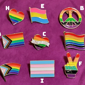 LGBTQ+ Pride Pins | Enamel Rainbow/pride Pins With Trans Pin | Pride Month Pins | Progress Pride ...