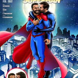 Custom LGBTQ+ Superhero Portrait, Custom Comic Cover, Personalized ...