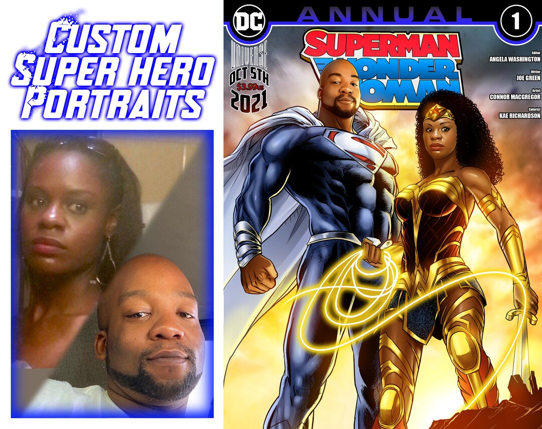 Custom Superhero Anniversary Portrait, Custom Comic Cover, Personalized ...