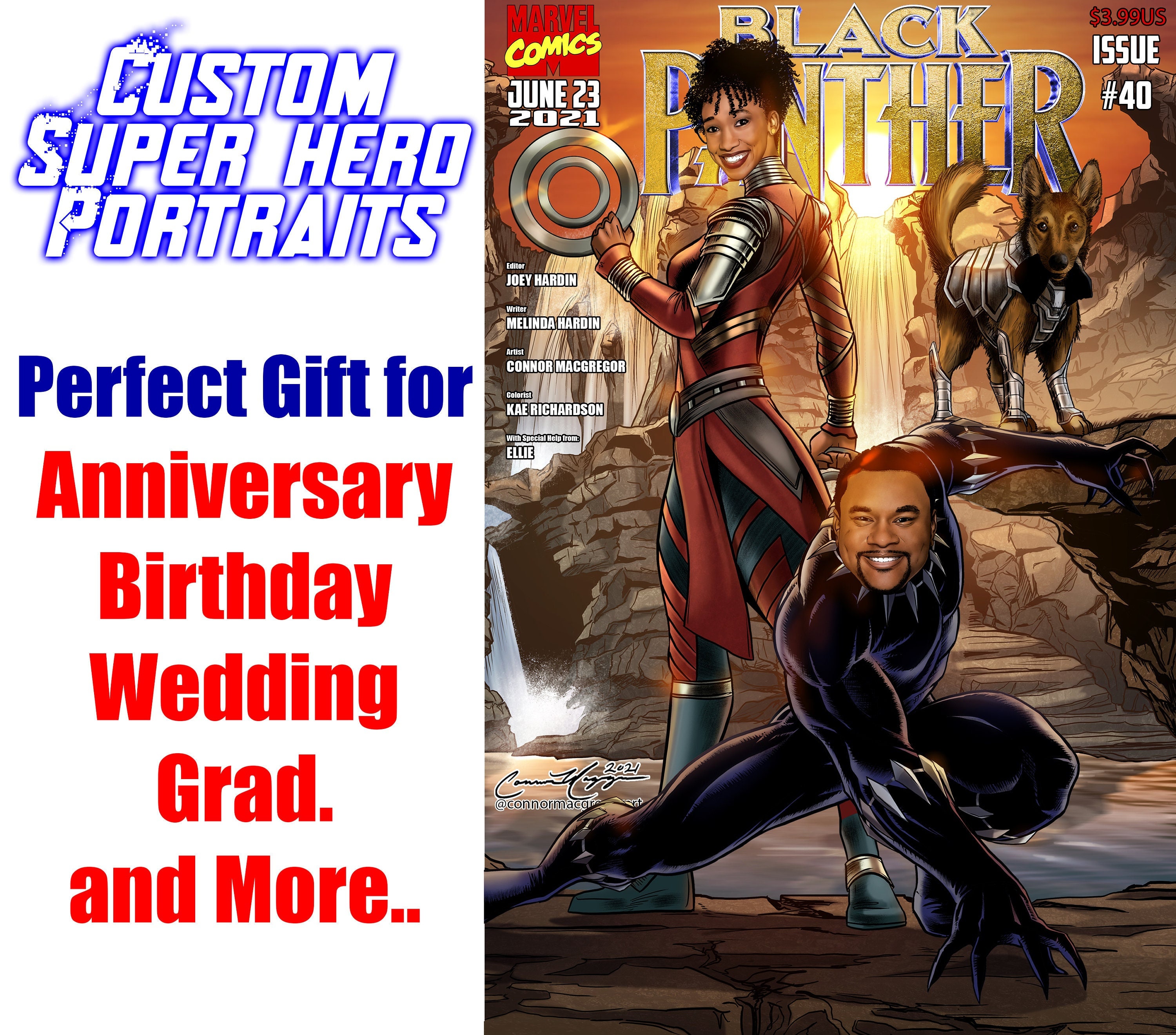 Custom Superhero Portrait, Custom Comic Cover, Personalized Comic Cover ...
