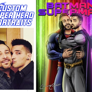 Custom LGBTQ+ Superhero Portrait, Custom Comic Cover, Personalized ...