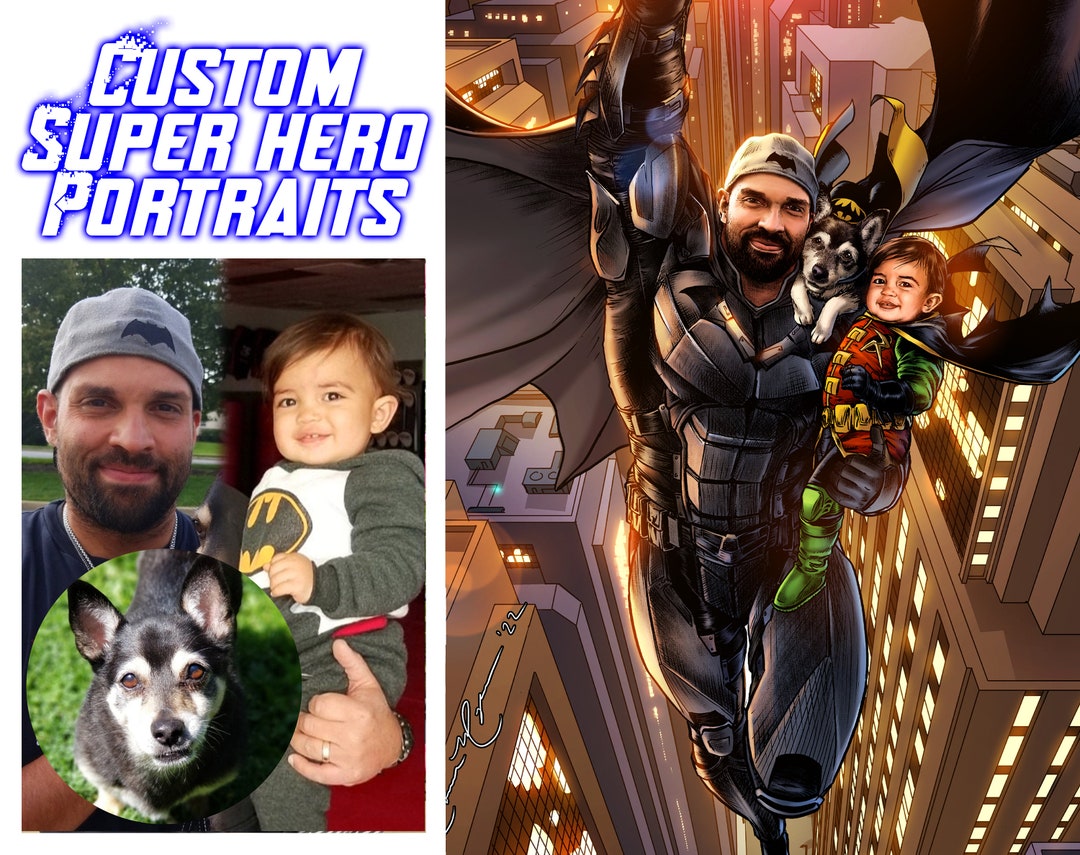 Custom Superhero Portrait, Custom Comic Cover, Personalized Comic Cover ...