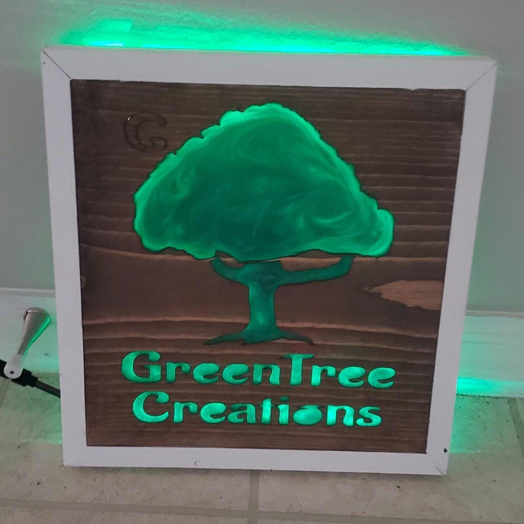 Custom Light up Wood and Epoxy Sign - Etsy