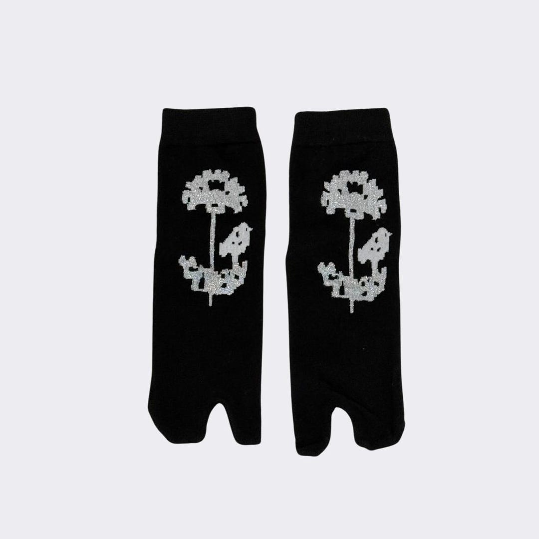 Minigooose | Tabi Split Toe Pattern Short Socks - Etsy