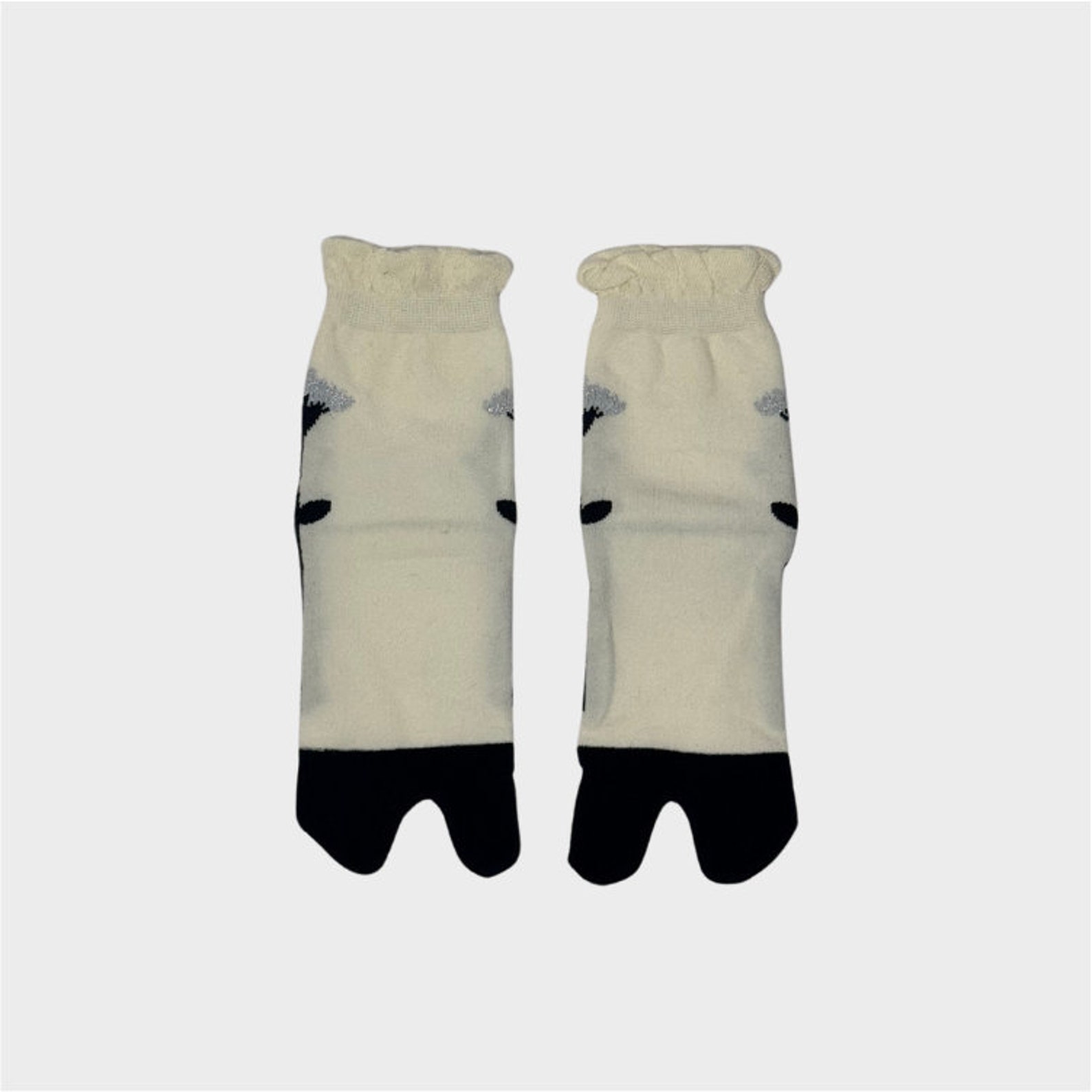 Minigooose | Tabi Split Toe Pattern Short Socks - Etsy