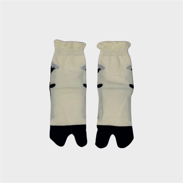 Minigooose | Tabi Split Toe Pattern Short Socks - Etsy