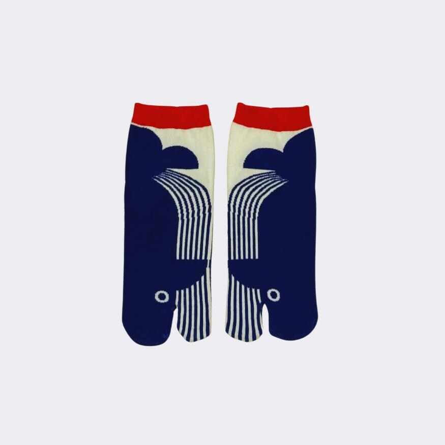 Minigooose | Tabi Split Toe Pattern Crew Socks - Etsy
