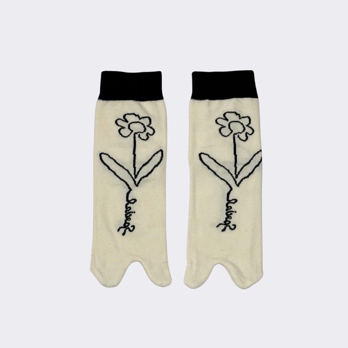 Minigooose | Tabi Split Toe Pattern Short Socks - Etsy