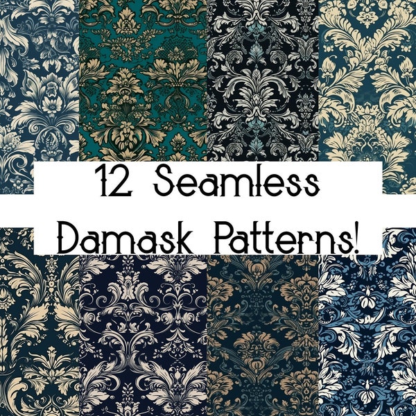 Damask Digital Paper - Etsy