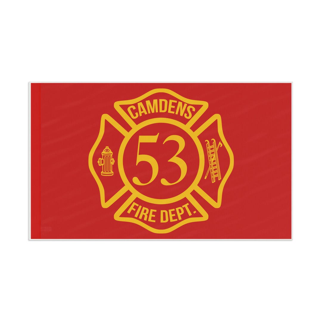Flag, Personalized Fire Dept Flag, Kids Room Decor, Custom Wall Art ...