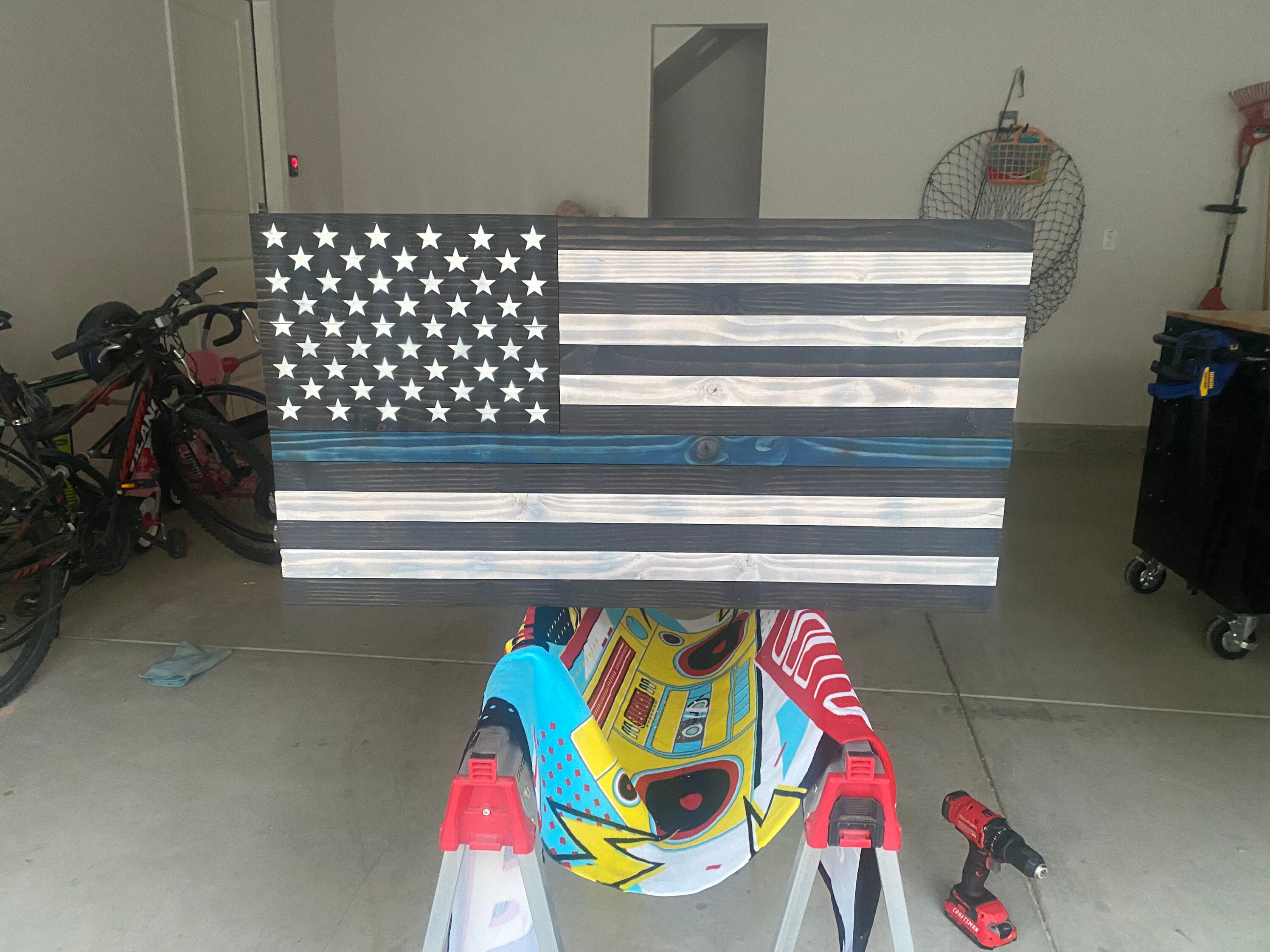 Rustic Thin Blue Line Flag/wood Flag/home Decor/wall Art - Etsy