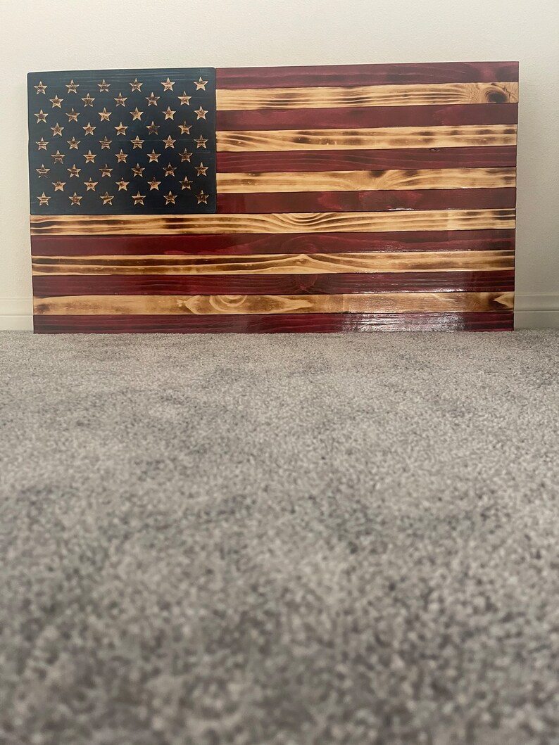 Rustic Distressed American Flag/wood Flag - Etsy