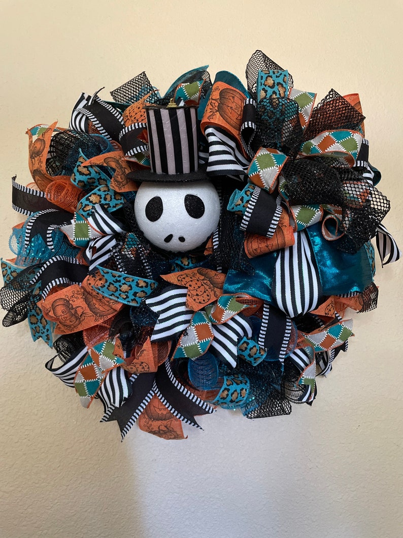 Jack Skellington Inspired Wreath. - Etsy