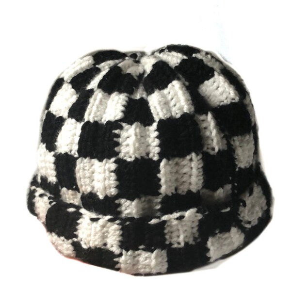Crochet Checkered Beanie Pattern - Etsy