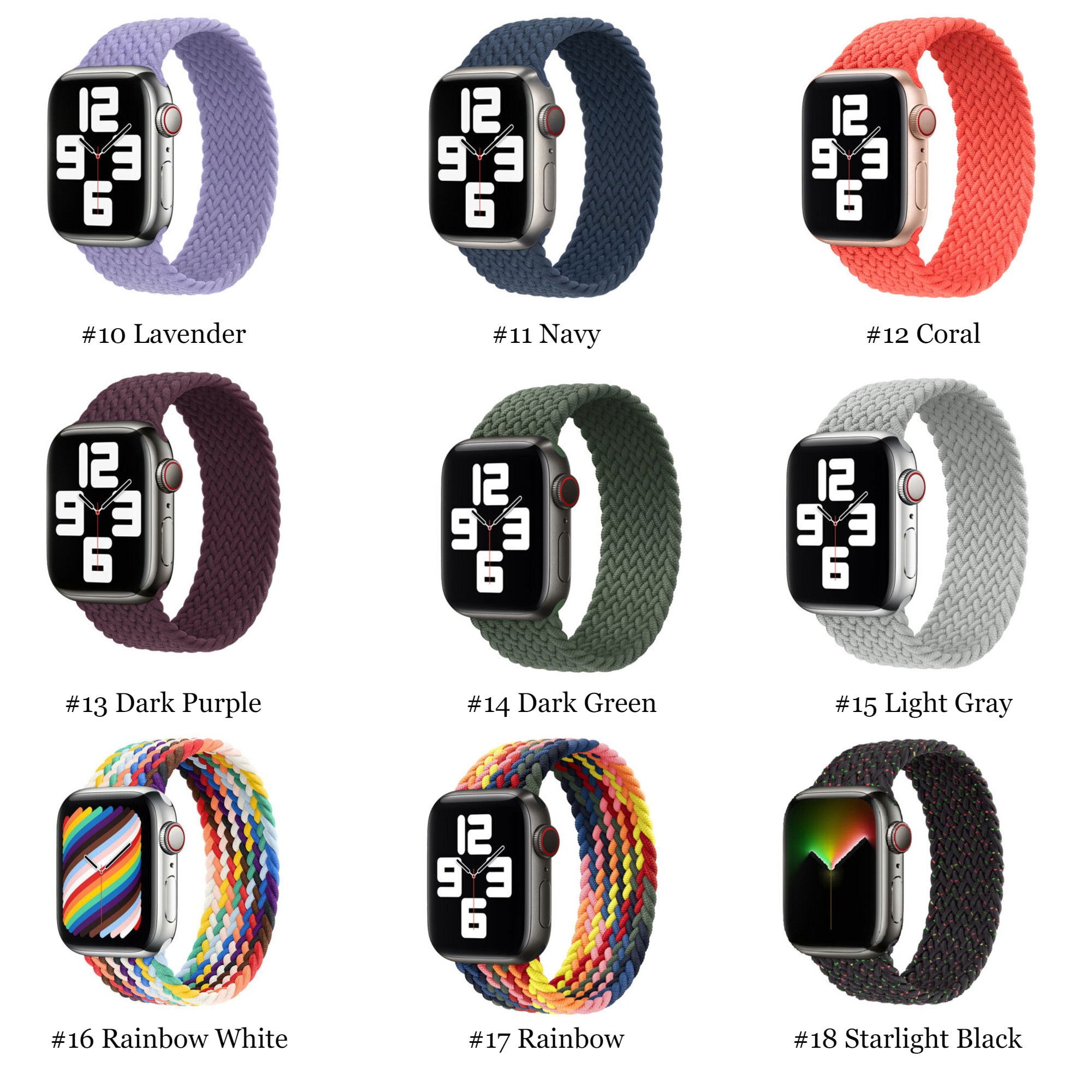 Braided Solo Loop Apple Watch Band, Elastic Stretch Nylon Wrist Strap ...