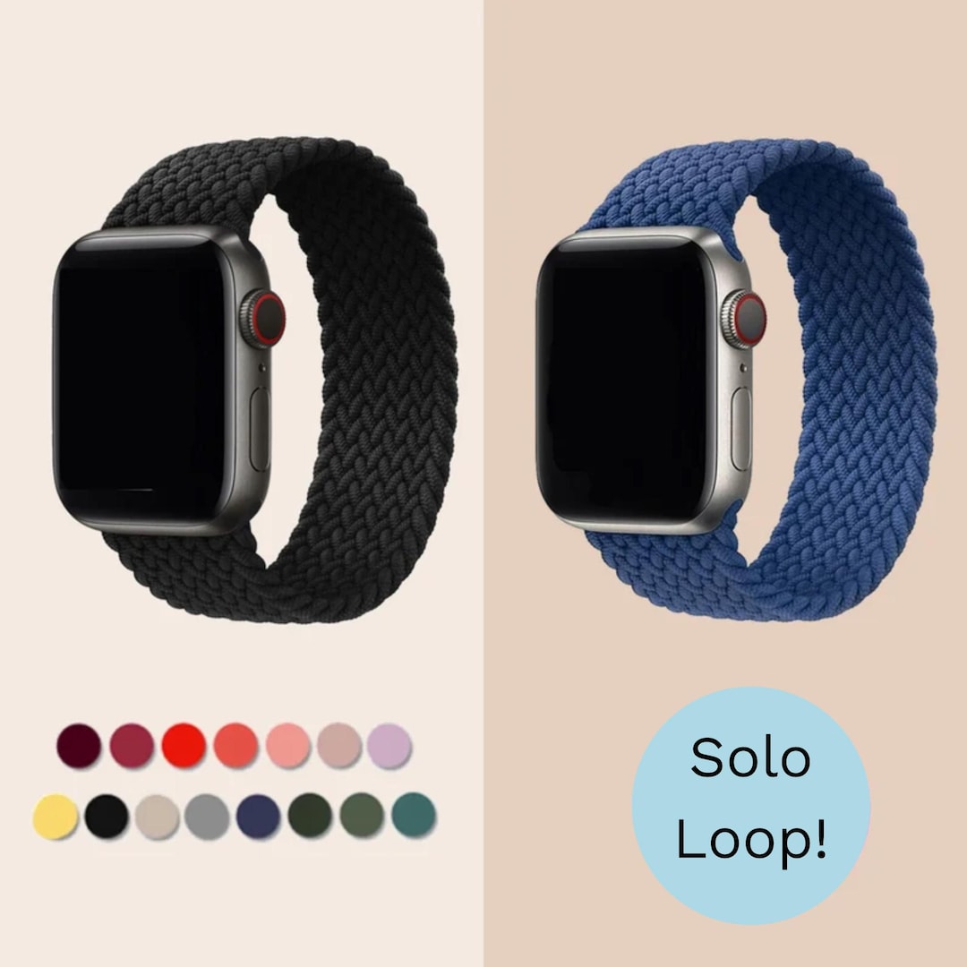 Braided Solo Loop Watch Bands for Apple Watch 38mm/40mm/41mm/42mm/44mm ...