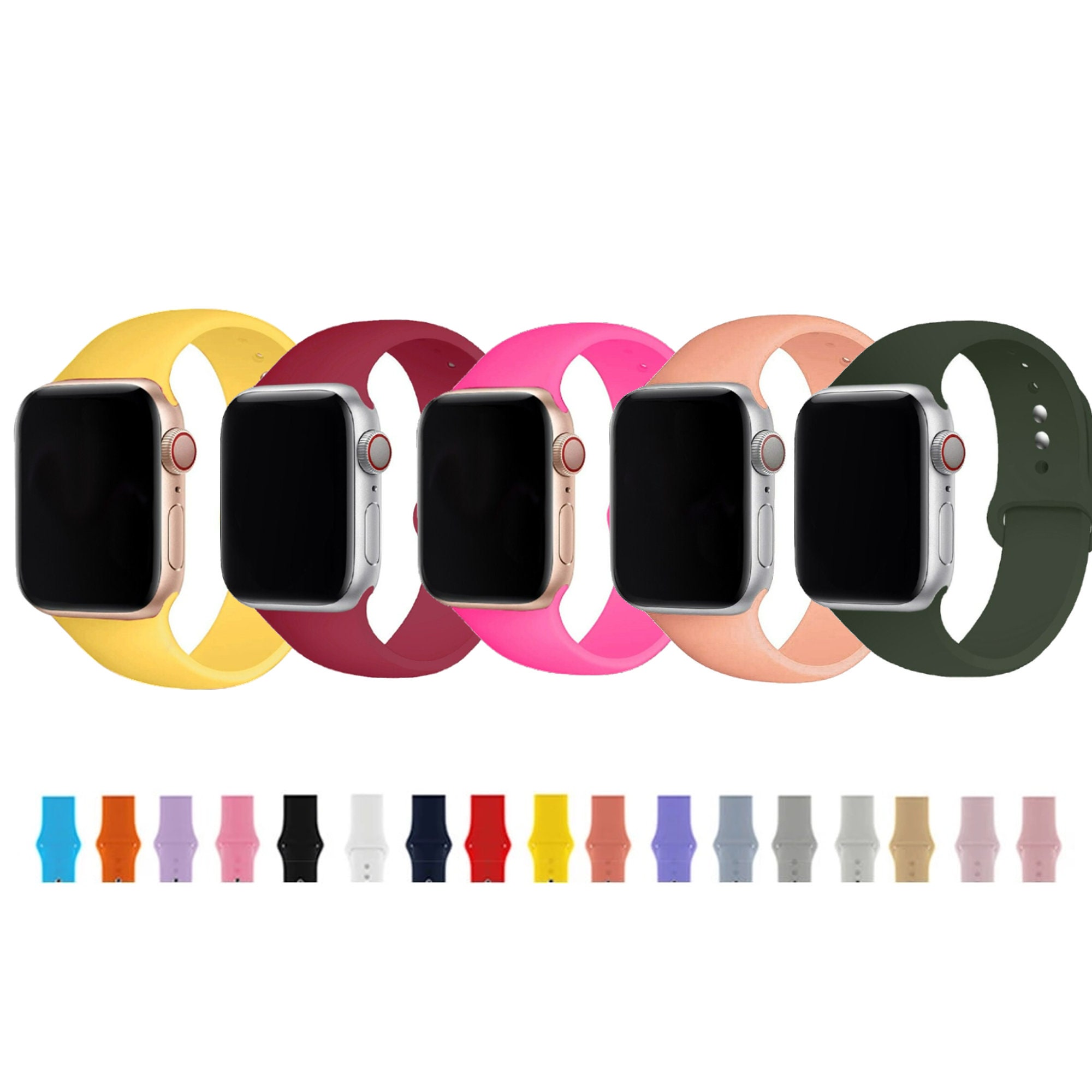 Silicone Iwatch Bands, Apple Watch Rubber Sports Band, Replacement ...