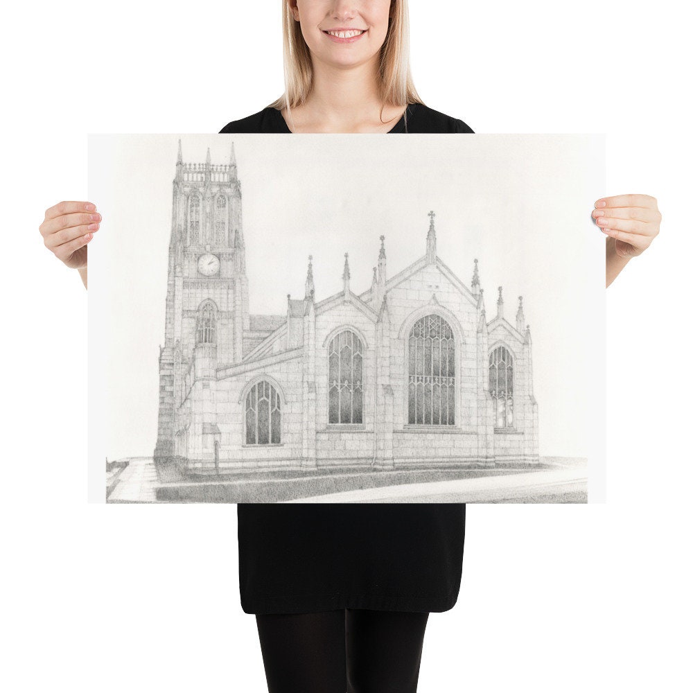Saint Peter-at-leeds: a Pencil Drawing of Leeds Minster Also Known as ...