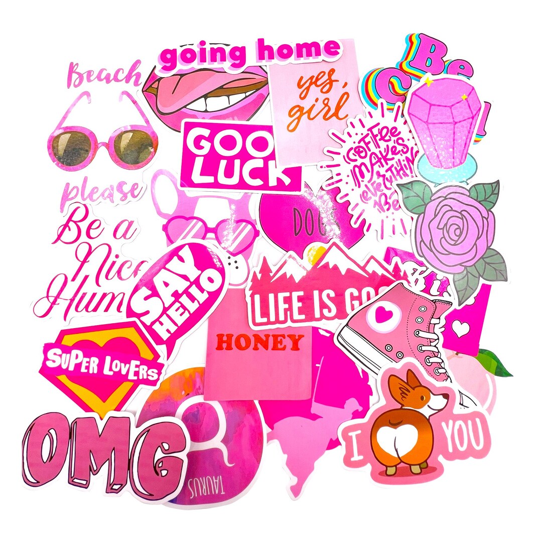 Cute Pink Girly Stickers | Waterproof | Great for Tumblers, Laptops ...