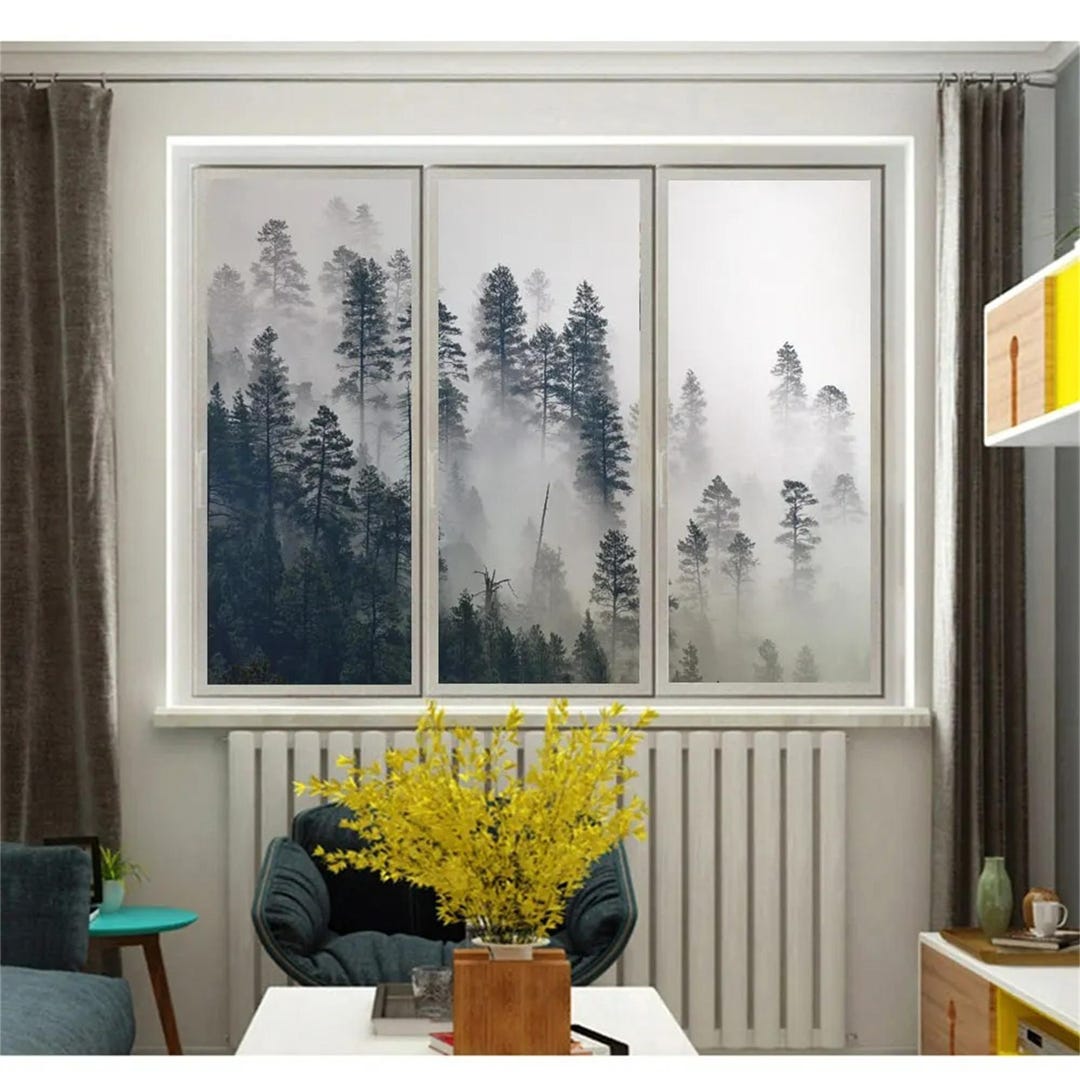 Customized Size Misty Forest Window Film Privacy UV and Heat Control ...