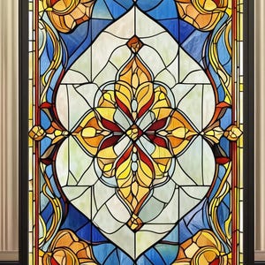 Custom Size Stained Glass Window Film European Style Privacy Cover for ...