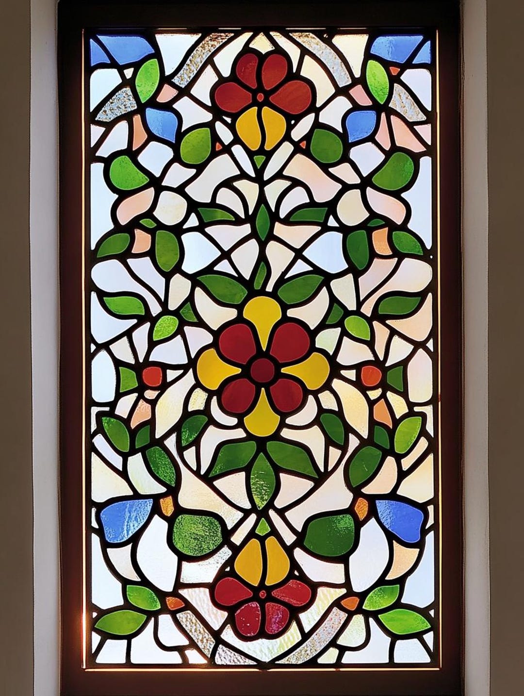 Custom Size Classic Art Nouveau Stained Glass Window Cling Intricate ...