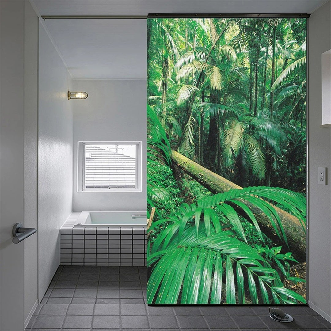 Custom Size Tropical Rainforest-inspired Static Cling Privacy Window ...