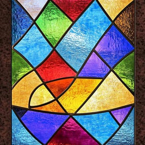 Custom Size Stained Glass Window Film Dynamic Geometric Shapes in ...