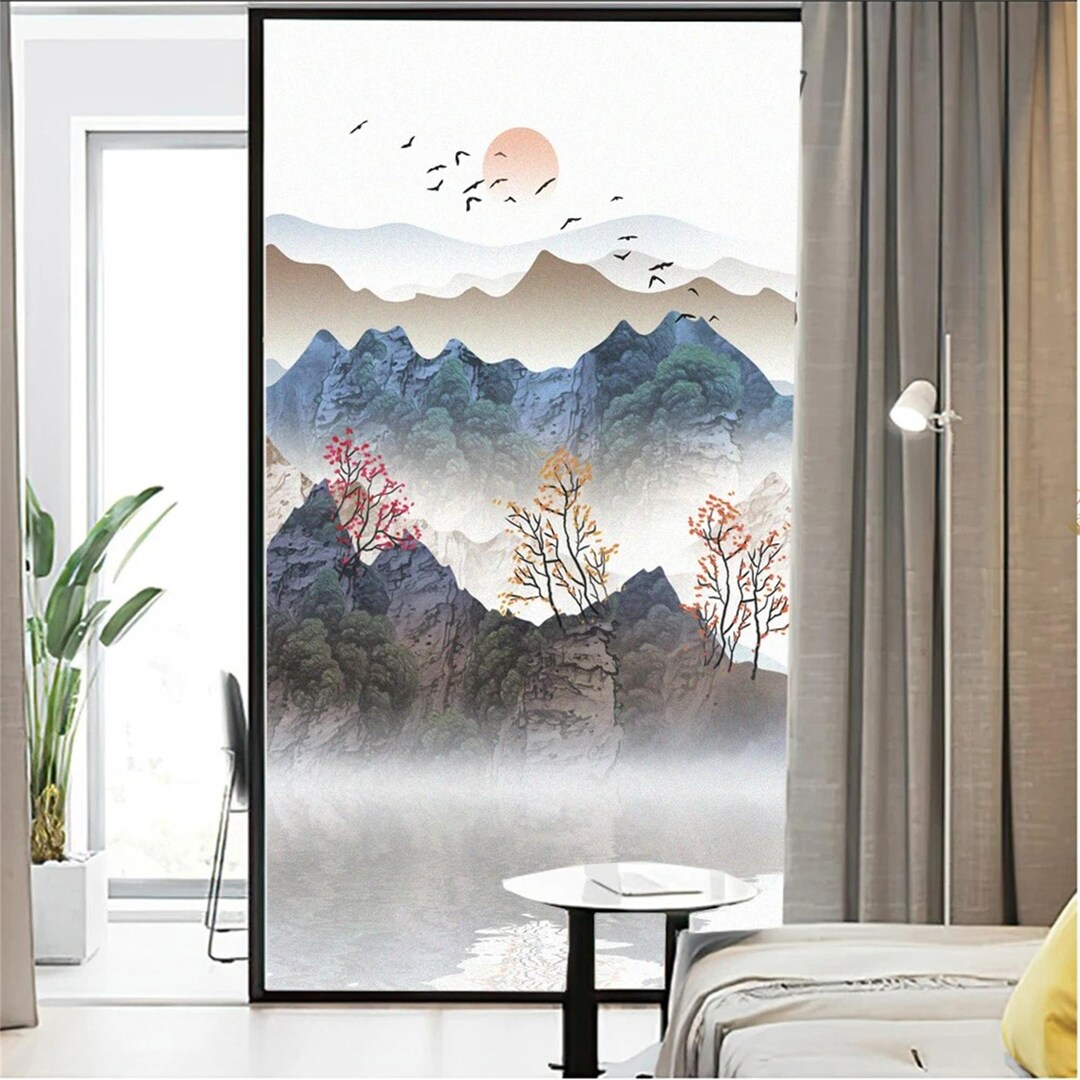 Customized Size Scenery Window Privacy Film Frosted Glass Sticker for ...