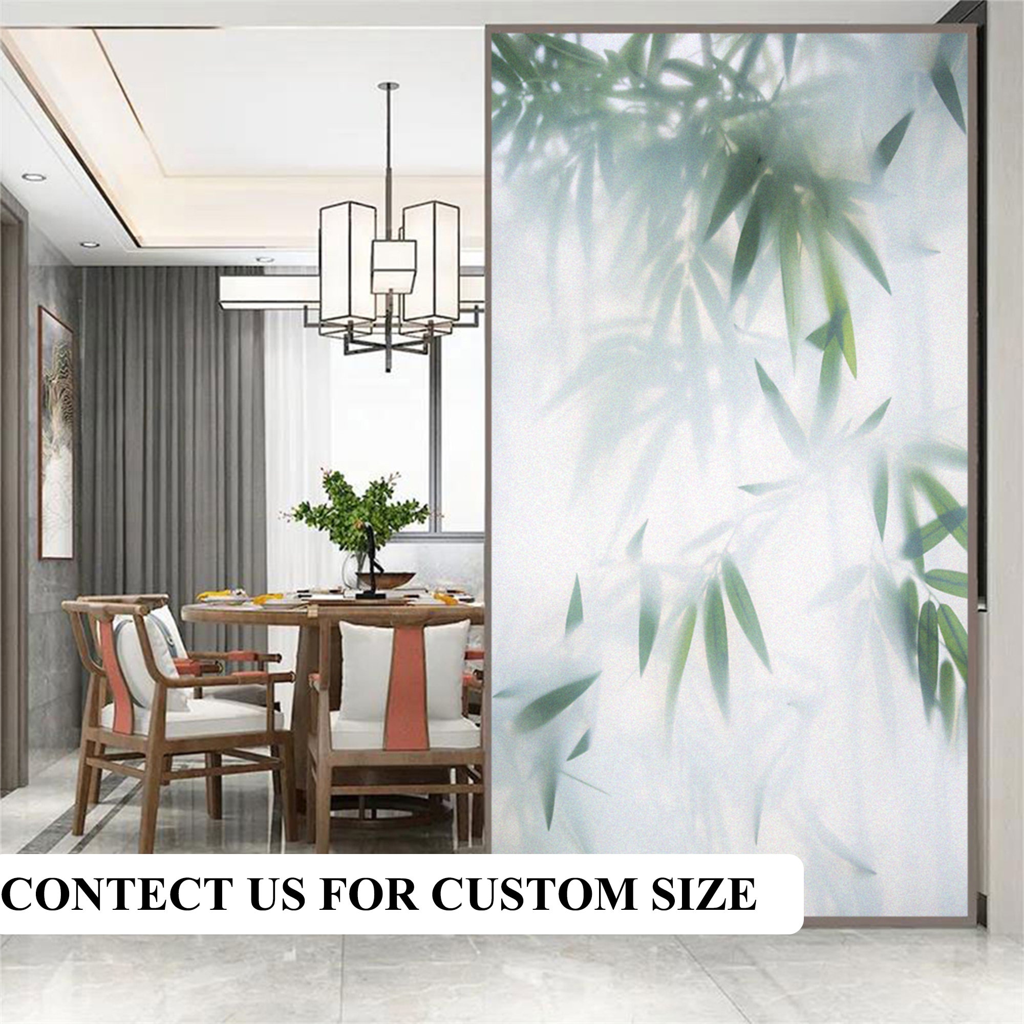 Custom Size Window Film Frosted Bamboo Shadow Minimalist Home Decor for ...