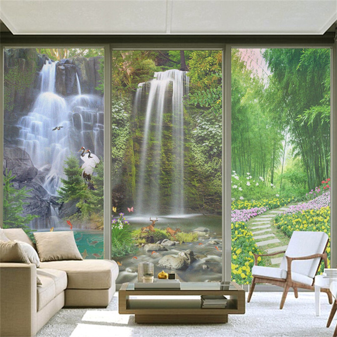 Customized Size Window Film Landscape Glass Sticker UV Blocking Privacy ...