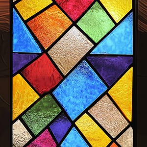 Custom Size Stained Glass Window Film Dynamic Geometric Shapes in ...