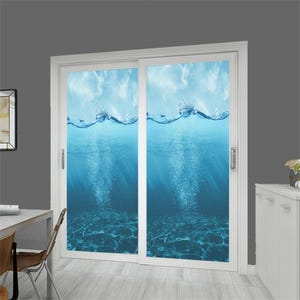 Custom Size Ocean-themed Privacy Window Film Non-adhesive Glass Sticker ...