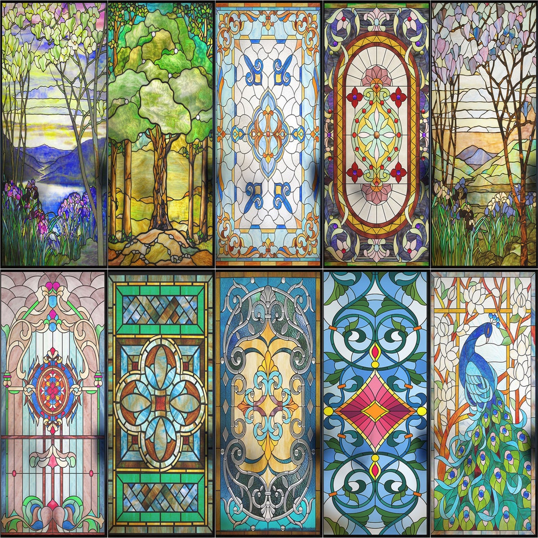 Frosted Vinly Window Film Custom Size Frosted Retro Pattern Vintage ...