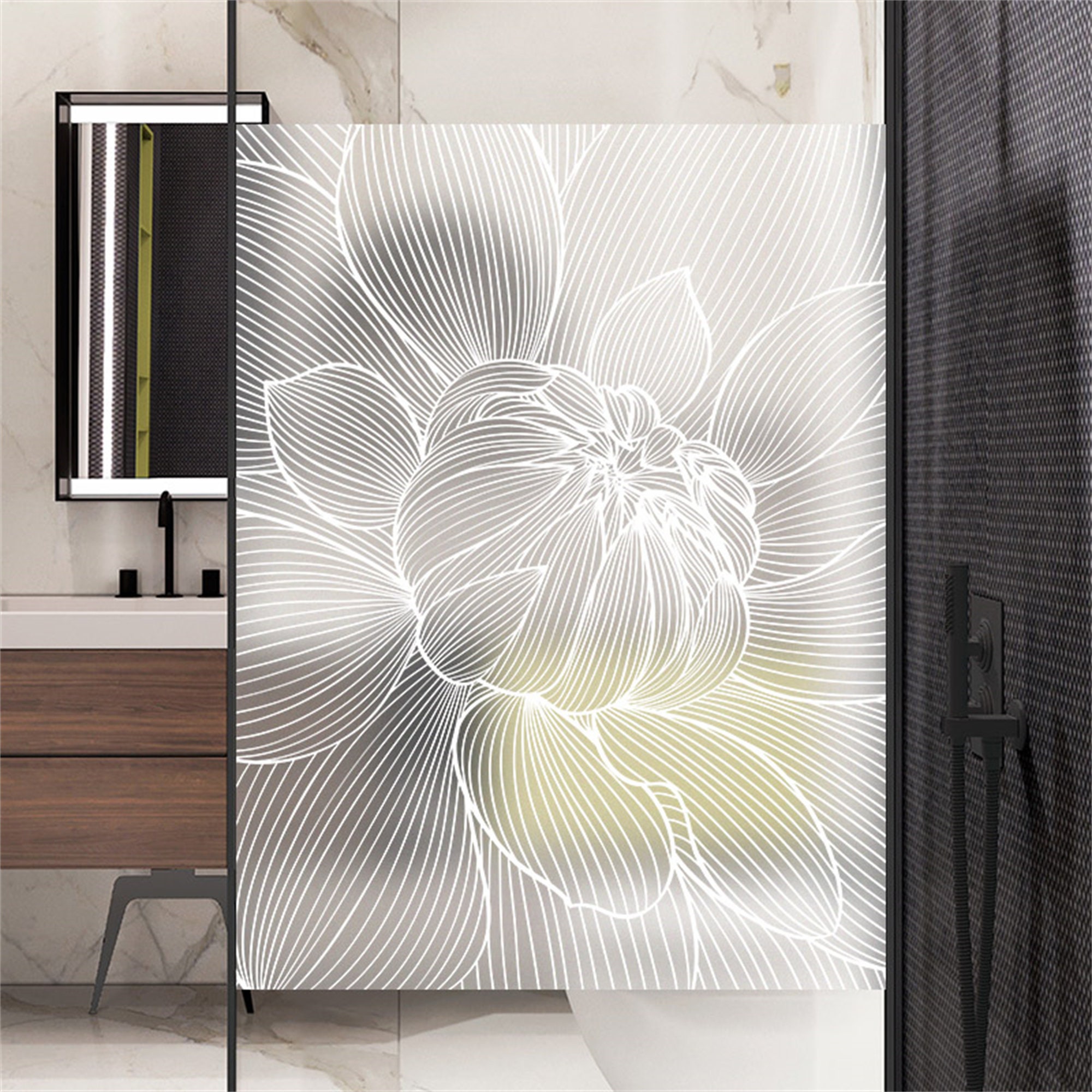 Custom Peony Transparent Electrostatic Glass Sticker Office - Etsy