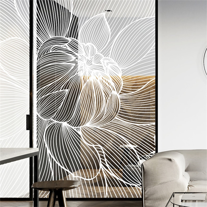 Custom Peony Transparent Electrostatic Glass Sticker Office - Etsy