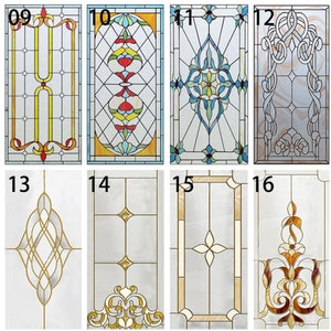 Custom Size Stained Glass Window Film Frosted Vintage Frame Pattern ...