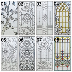 Custom Size Stained Glass Window Film Frosted Vintage Frame Pattern ...