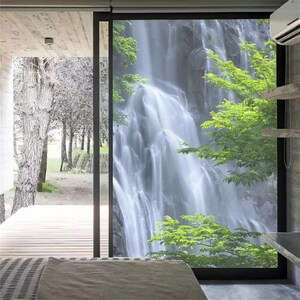Custom Size Waterfall Landscape Privacy Window Film Frosted Glass Door ...