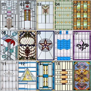 Custom Size Frosted Retro Vintage Stained Glass Window Film No Adhesive ...